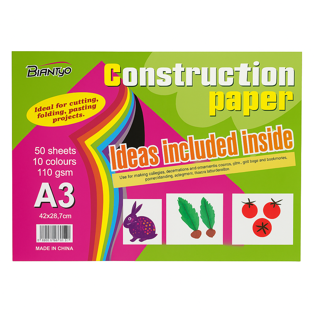 Construction Paper A3 50 Pages || A3 ورق كونستراكشن ملون 50 ورقة حجم ...