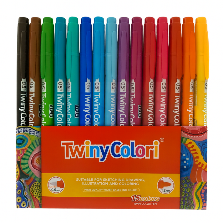 مجموعة ألوان IBC Twiny Colori ذات الرأس المزدوج، 15 لونًا || ألوان IBC ...